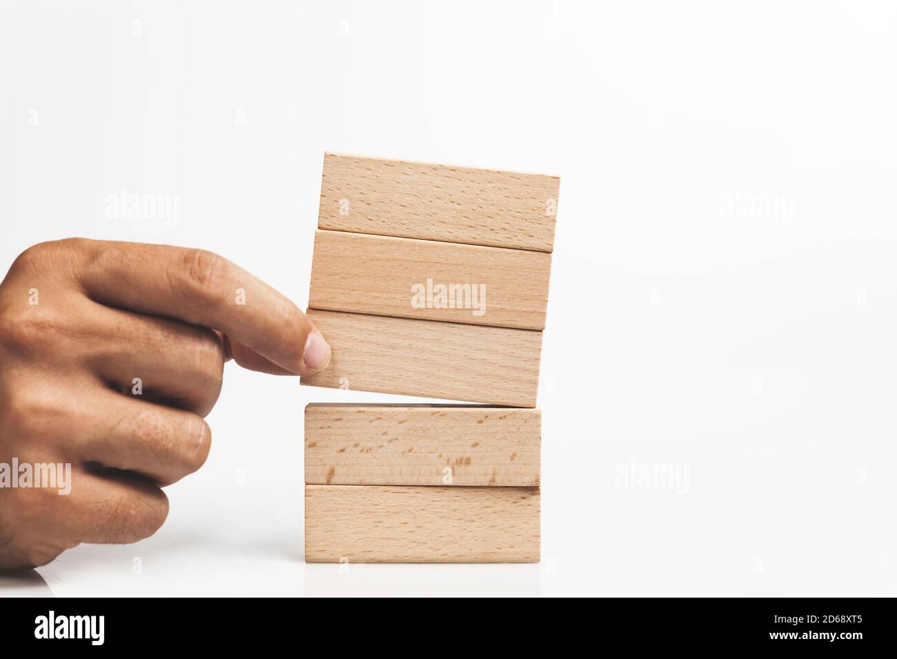 Wooden block tower isolated hi-res stock photography and images - Alamy