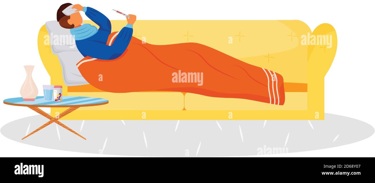 Fever flat color vector character Stock Vector Image & Art - Alamy