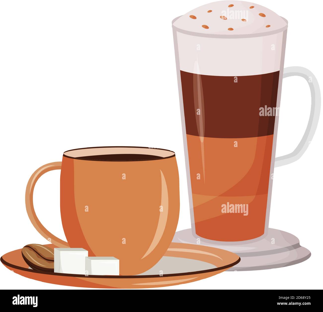 Coffee drinks cartoon vector illustration Stock Vector Image & Art - Alamy