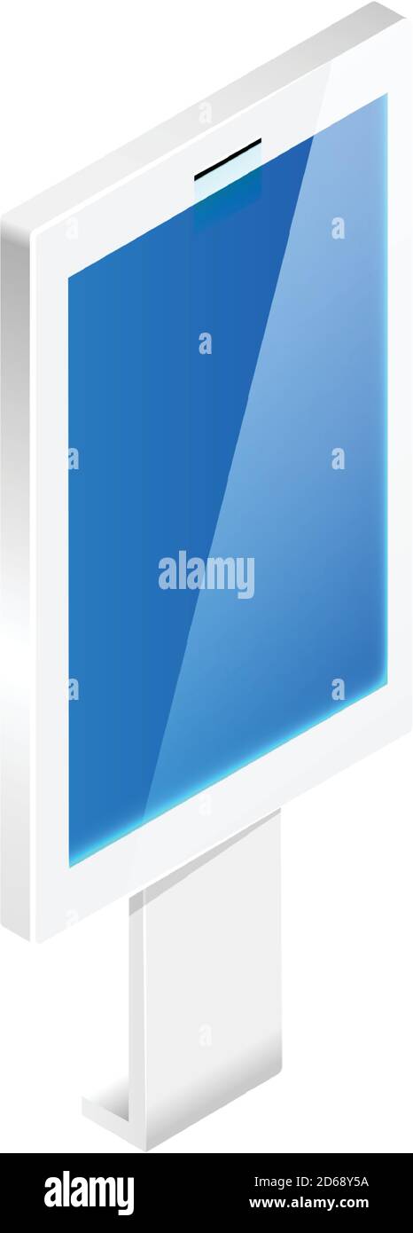 Digital signboard with interactive display isometric vector ...