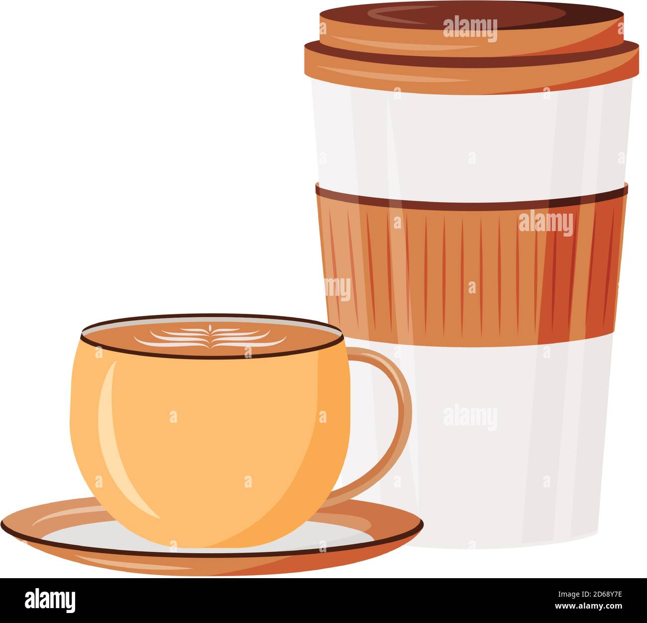 Caffeine drinks cartoon vector illustration Stock Vector Image & Art ...