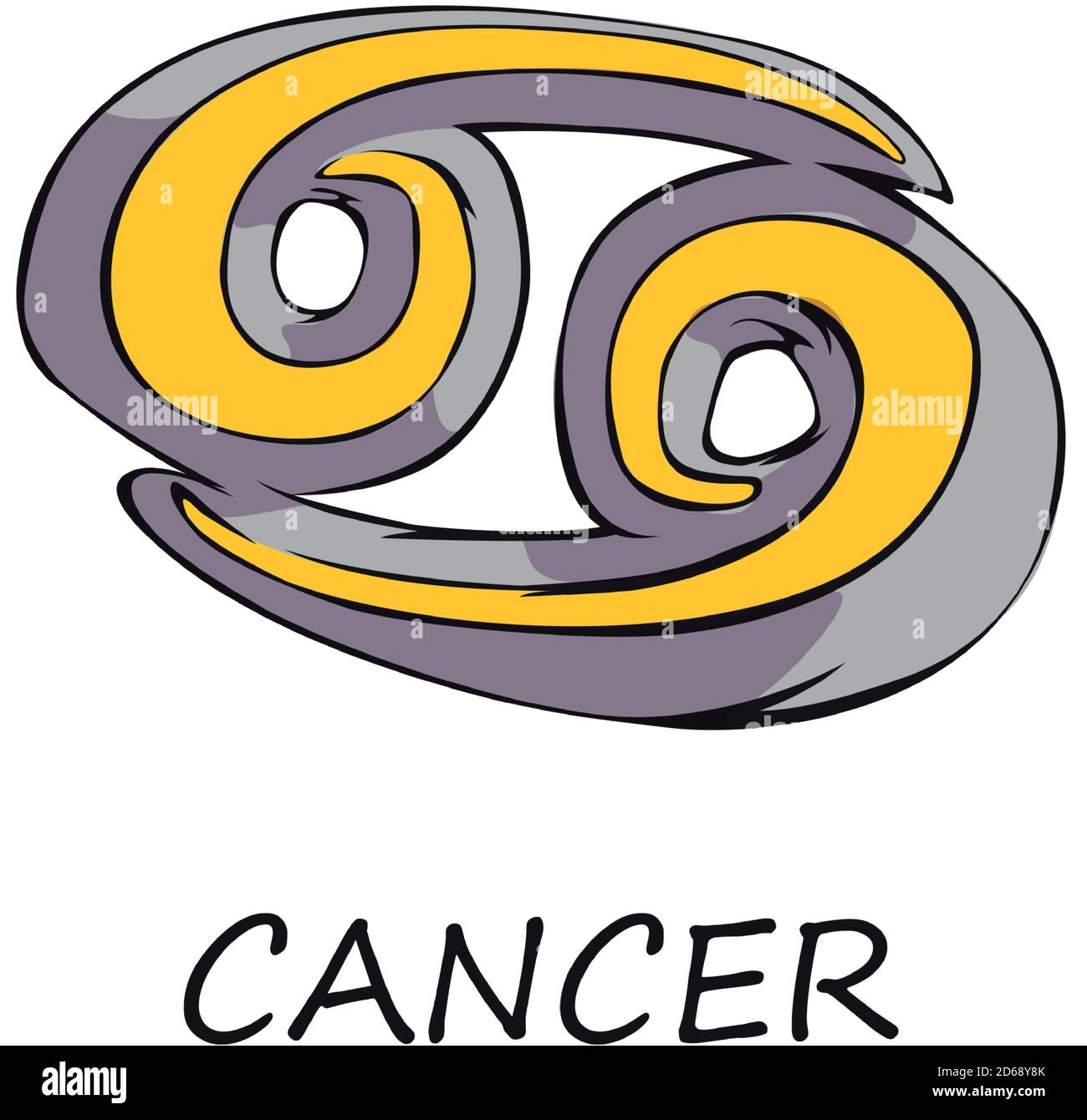Cancer Zodiac Sign Flat Cartoon Vector Illustration Stock Vector Image