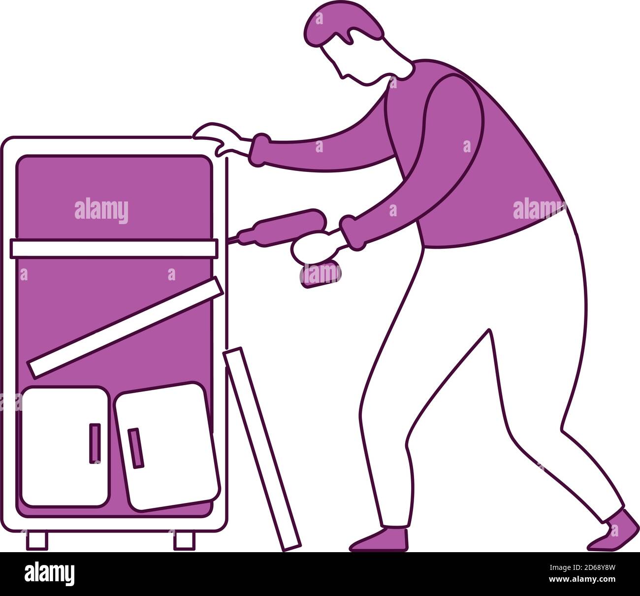 Furniture assembly icon outline Cut Out Stock Images & Pictures - Alamy