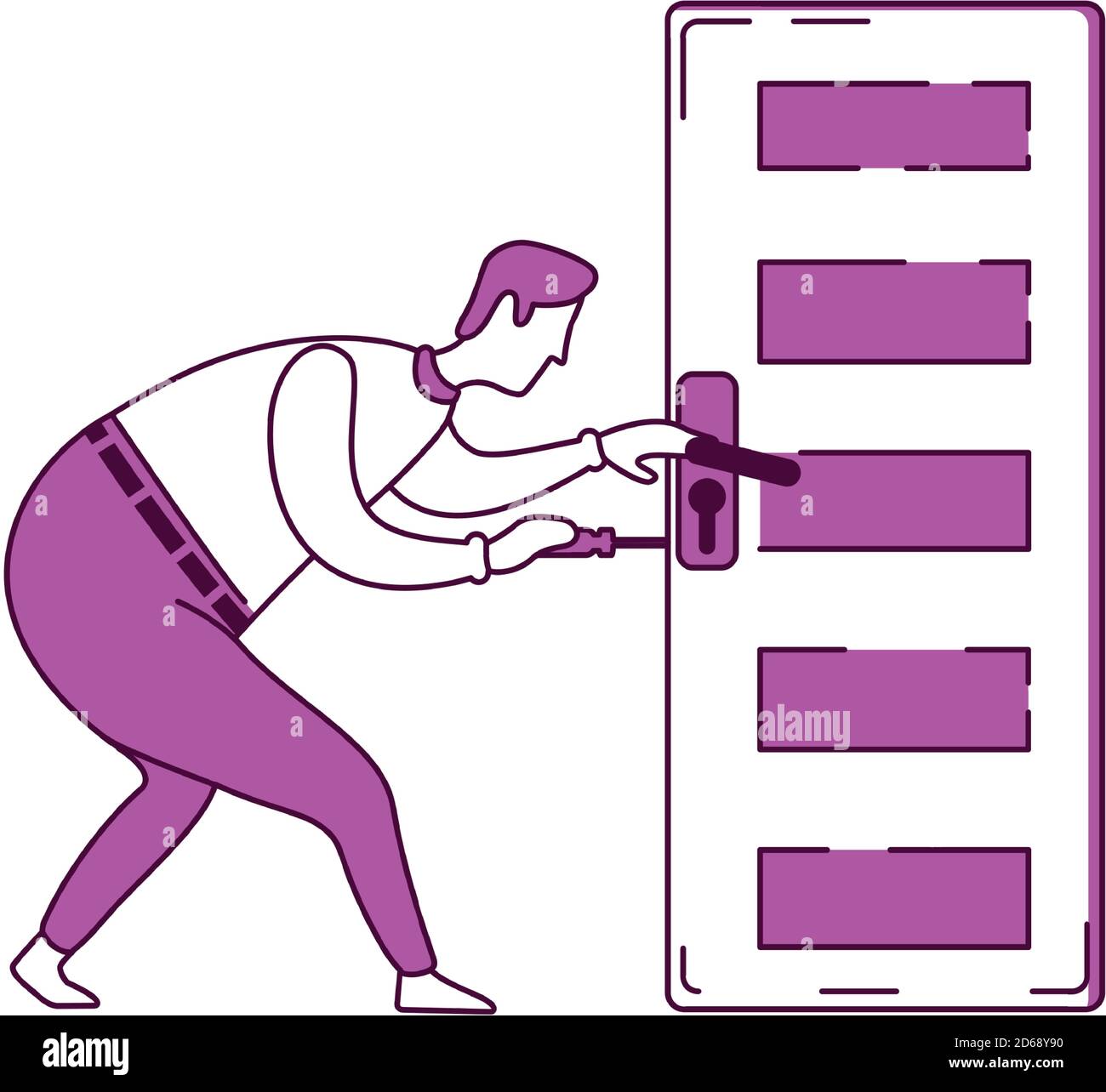 Door knob icon linear Cut Out Stock Images & Pictures - Alamy