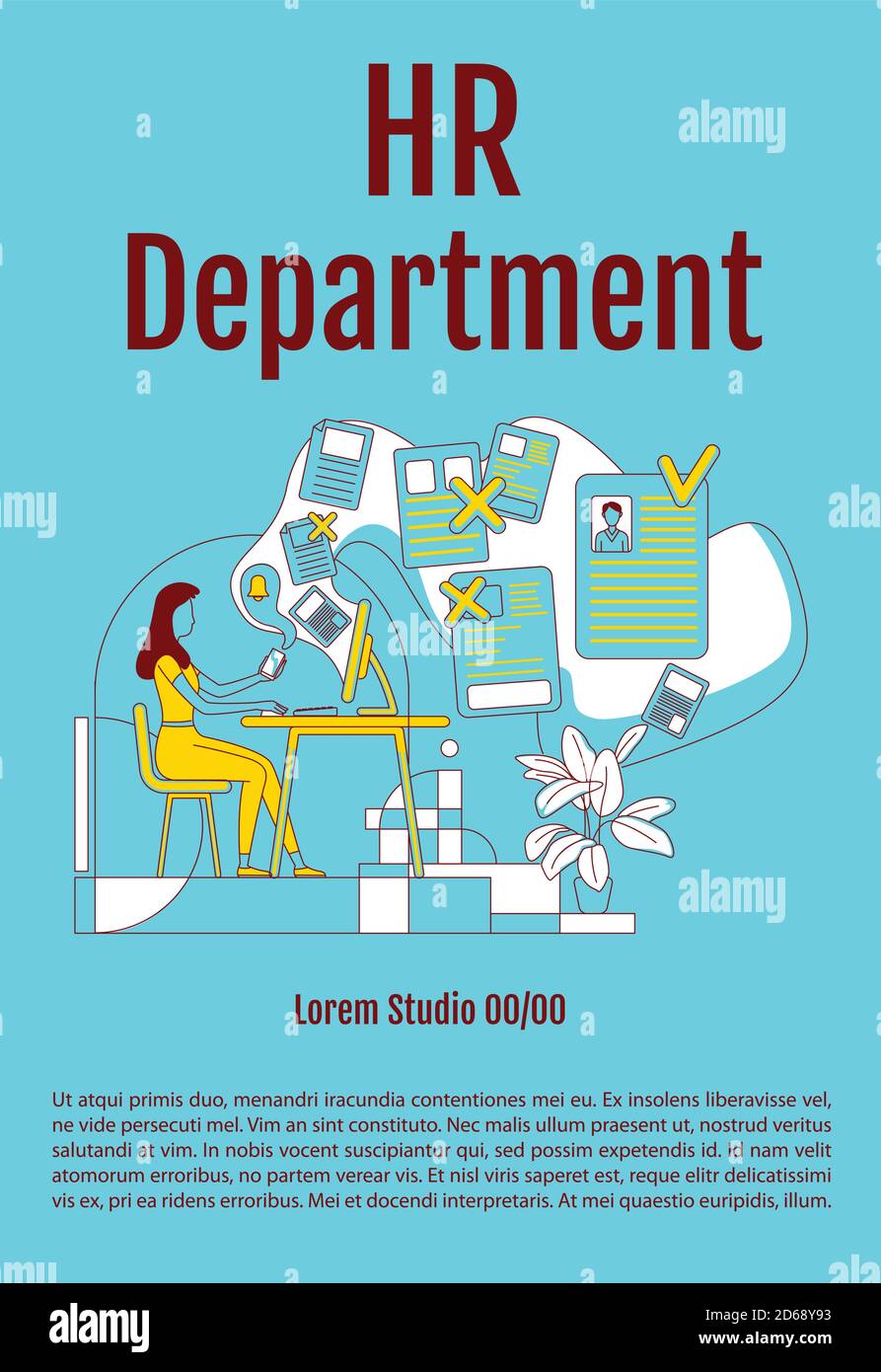 HR department poster flat silhouette vector template Stock Vector Image ...