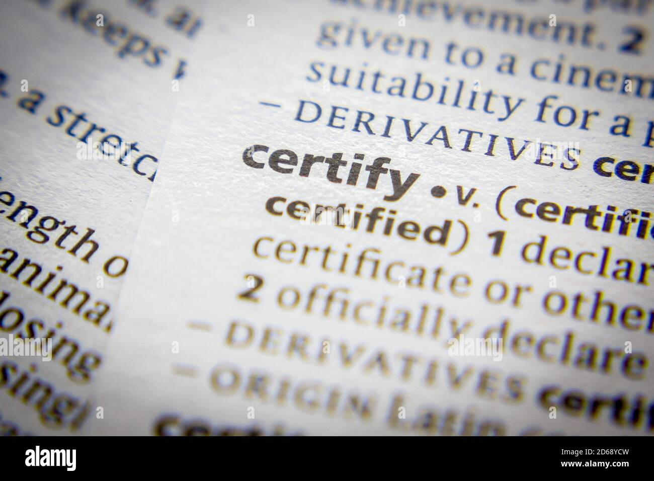 Certify hi-res stock photography and images - Alamy