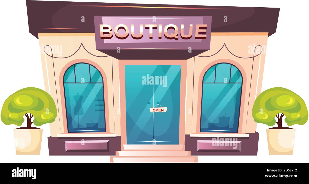 Premium boutique front cartoon vector illustration Stock Vector Image ...