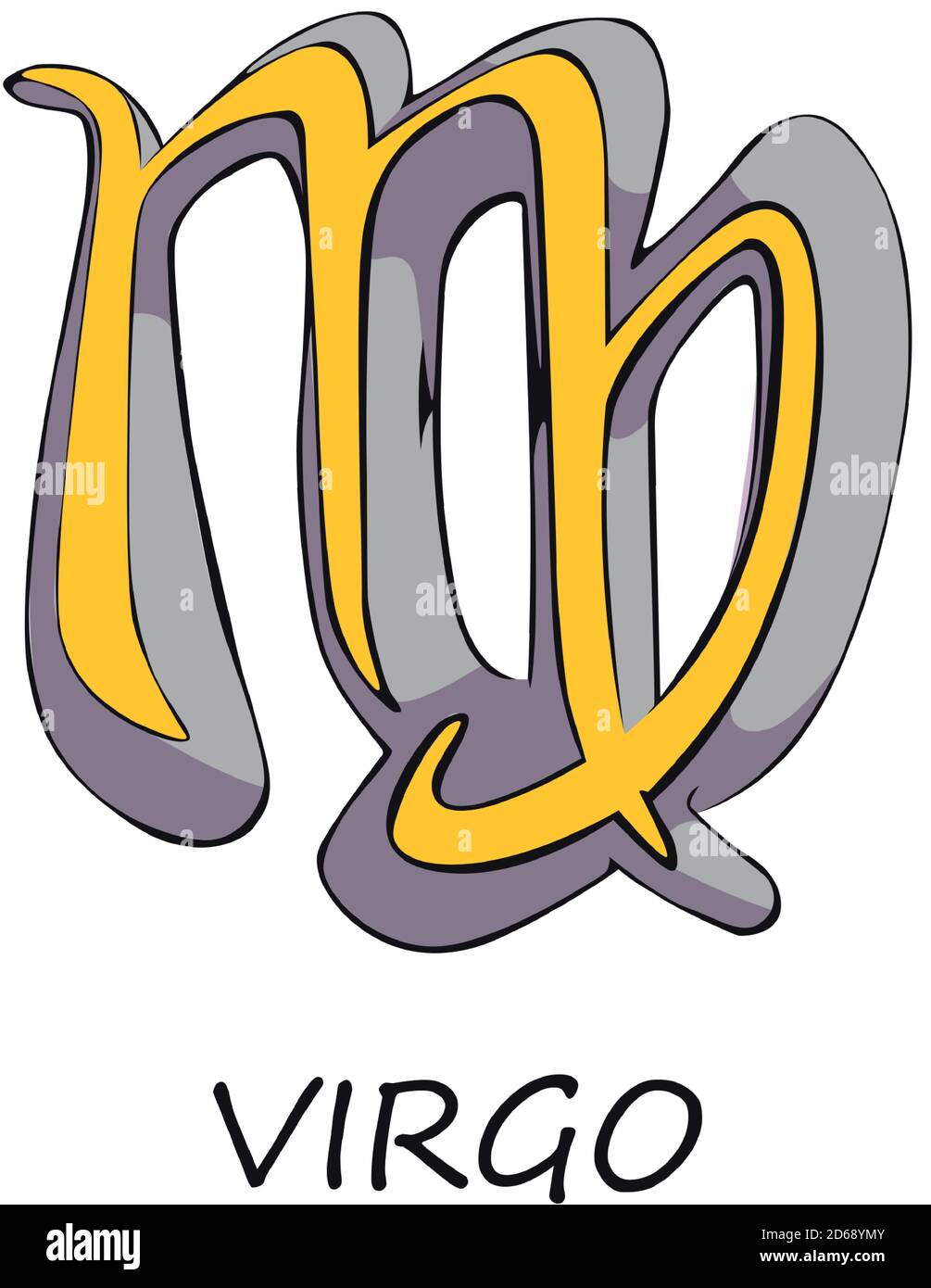 Virgo zodiac sign flat cartoon vector illustration Stock Vector Image & Art - Alamy