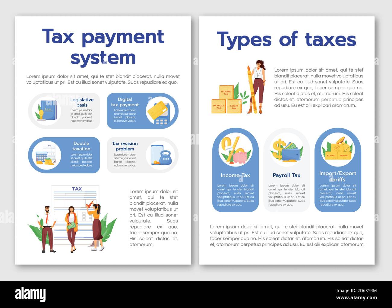Tax payment system flat vector brochure template Stock Vector Image ...