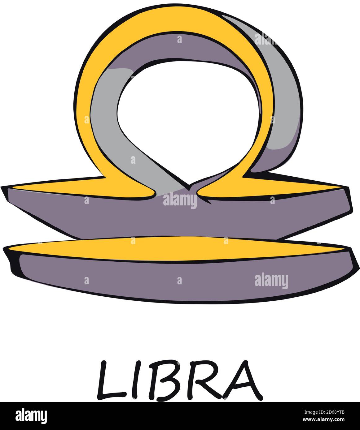 Libra zodiac sign flat cartoon vector illustration Stock Vector Image ...