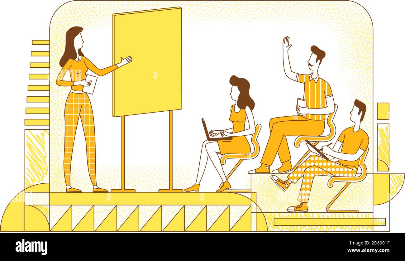 Business coaching flat silhouette vector illustration Stock Vector ...