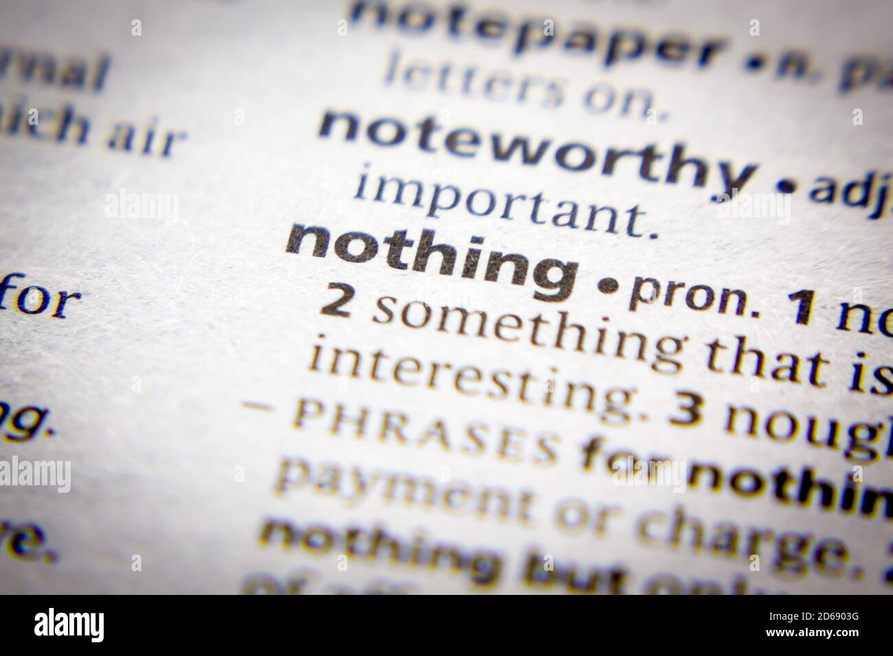 Word or phrase Nothing in a dictionary Stock Photo - Alamy