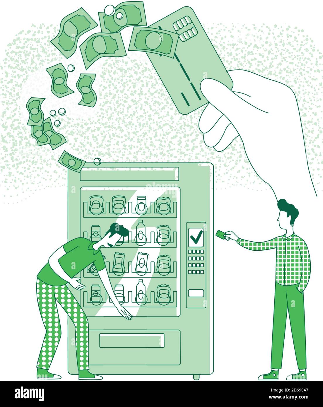 Cashless card thin line concept vector illustration Stock Vector Image ...