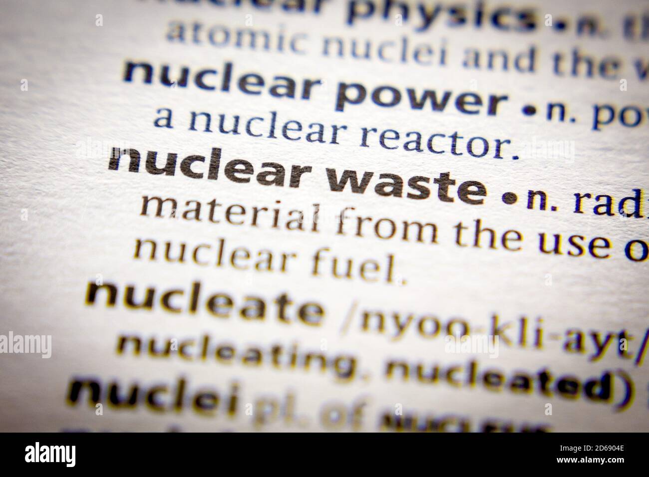 Word or phrase Nuclear waste in a dictionary Stock Photo - Alamy