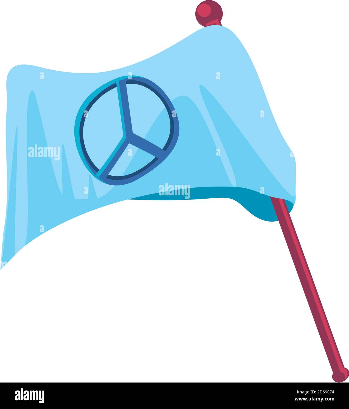 international human rights, white flag in pole with peace emblem vector ...
