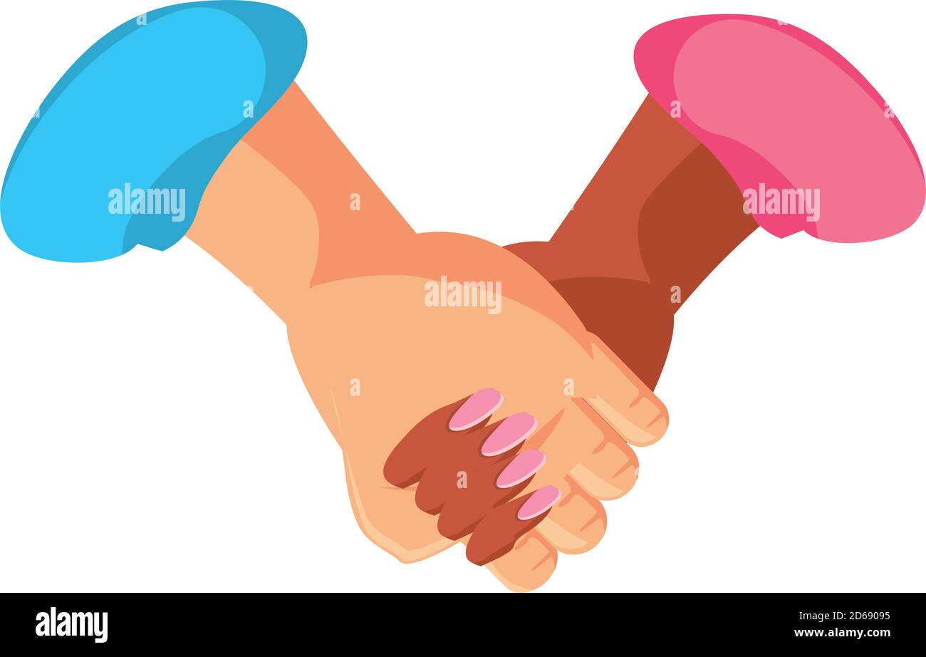 international human rights, black and white diverse handshake vector ...