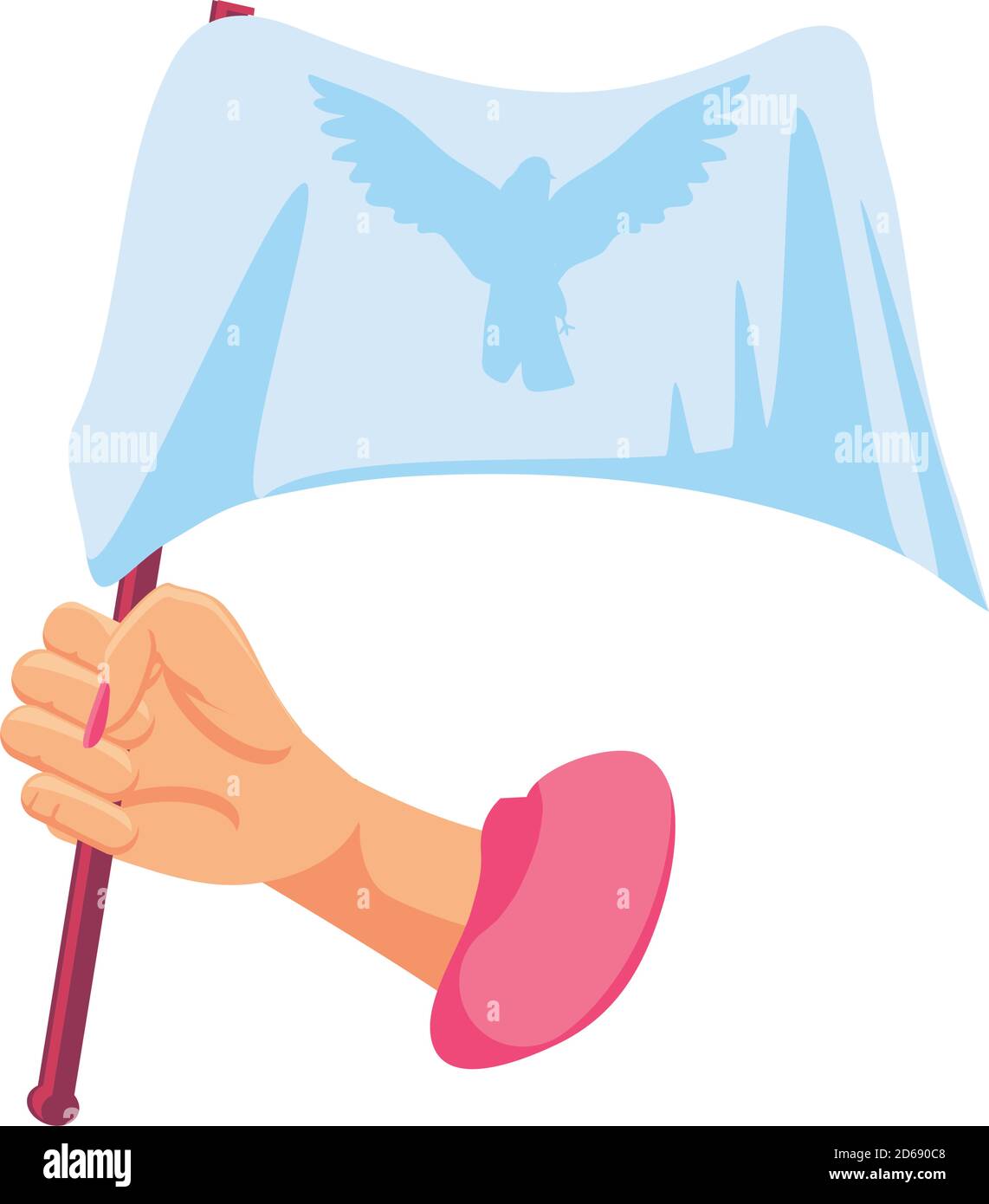 international human rights, hand holding white flag with dove vector ...