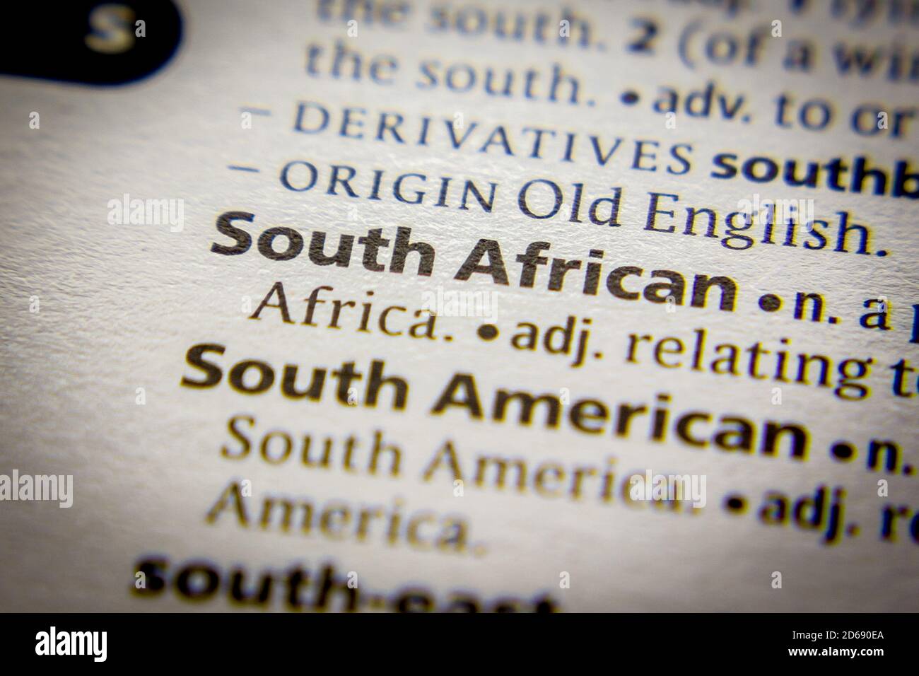 Word or phrase South African in a dictionary Stock Photo - Alamy