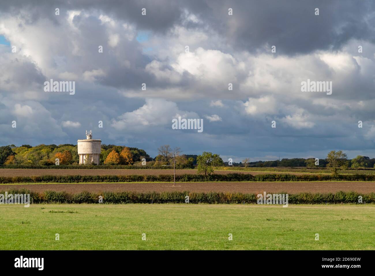 Water tower just of Roman road on the outskirts of Duston, Northampton ...