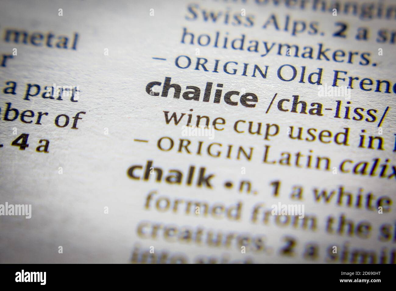 Word or phrase Chalice in a dictionary Stock Photo - Alamy
