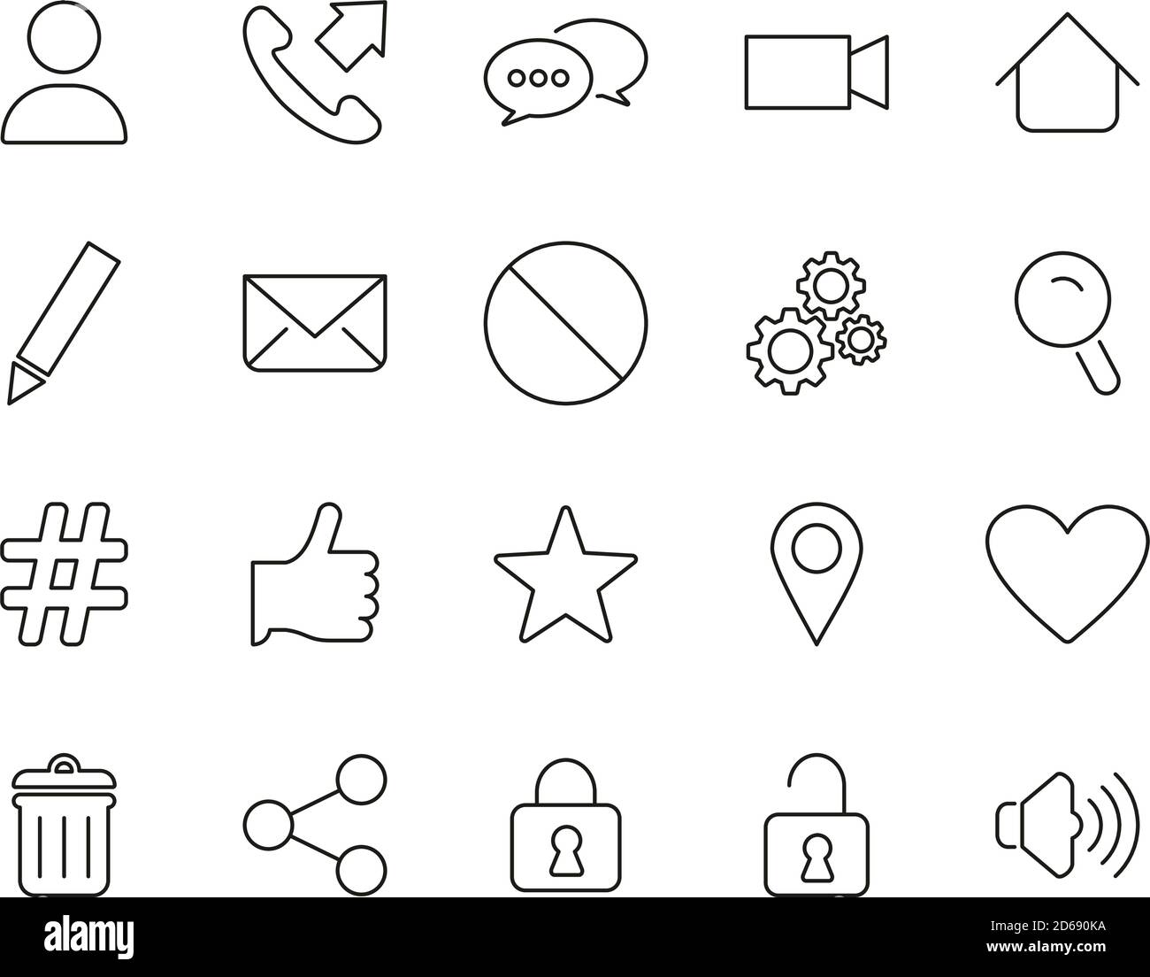 Video call settings line Stock Vector Images - Alamy