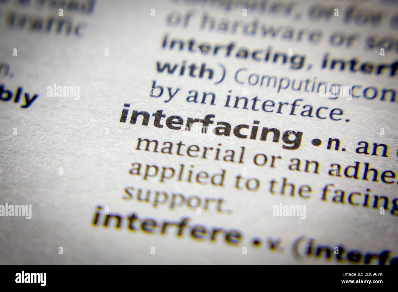 Word or phrase Interfacing in a dictionary Stock Photo - Alamy