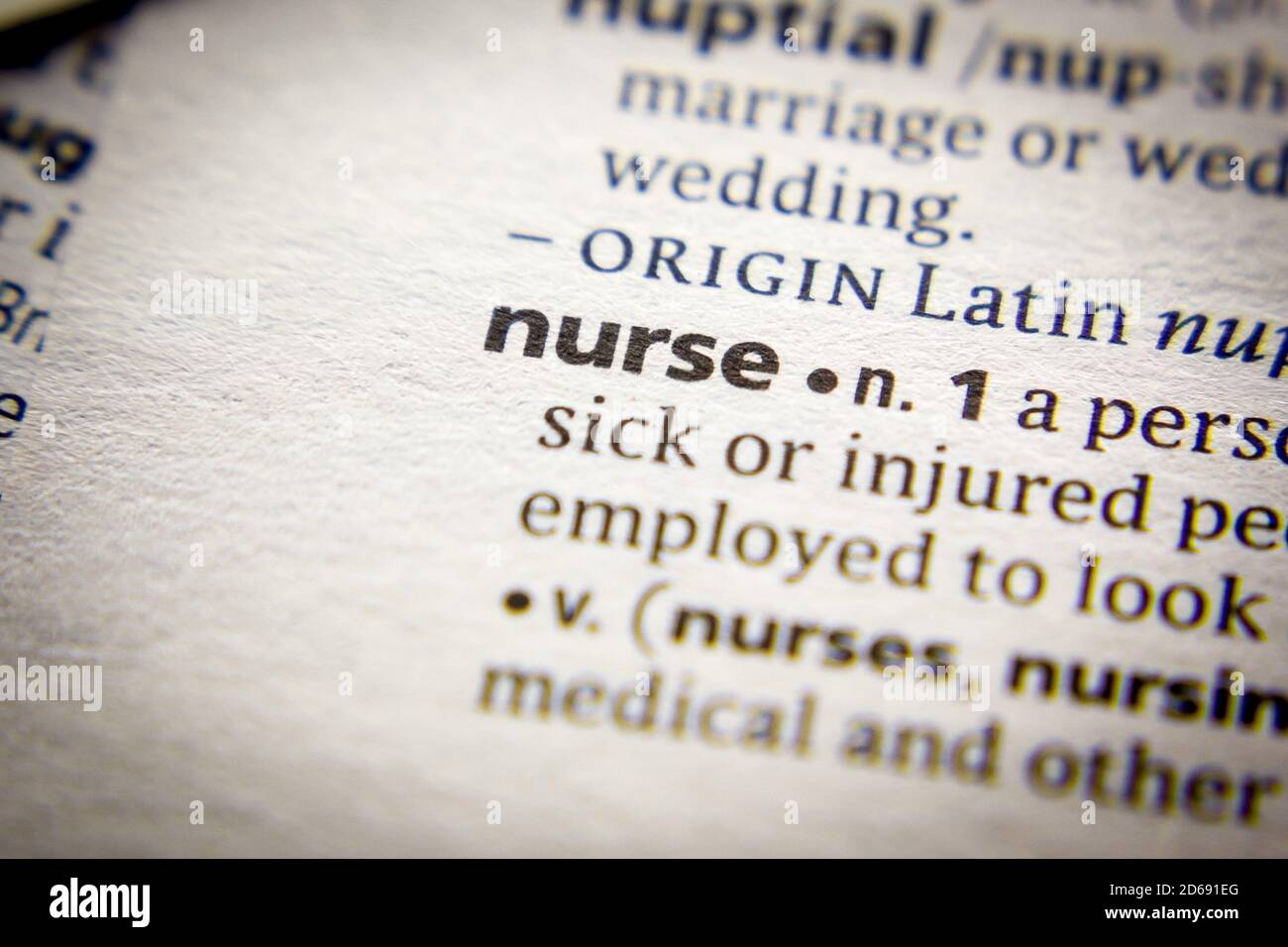 Word or phrase Nurse in a dictionary Stock Photo - Alamy