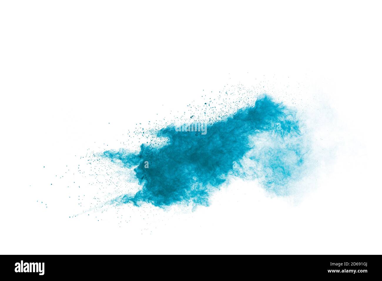 Abstract green powder explosion on white background.Freeze motion of ...