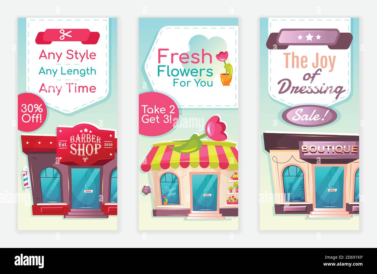 Services discount flyers flat vector templates set Stock Vector Image ...