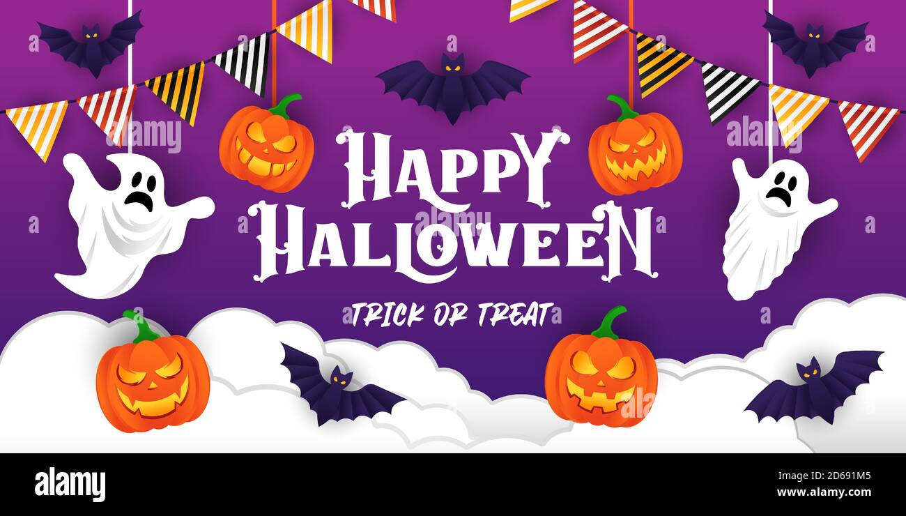 Halloween background vector illustration design template. Decorative ...