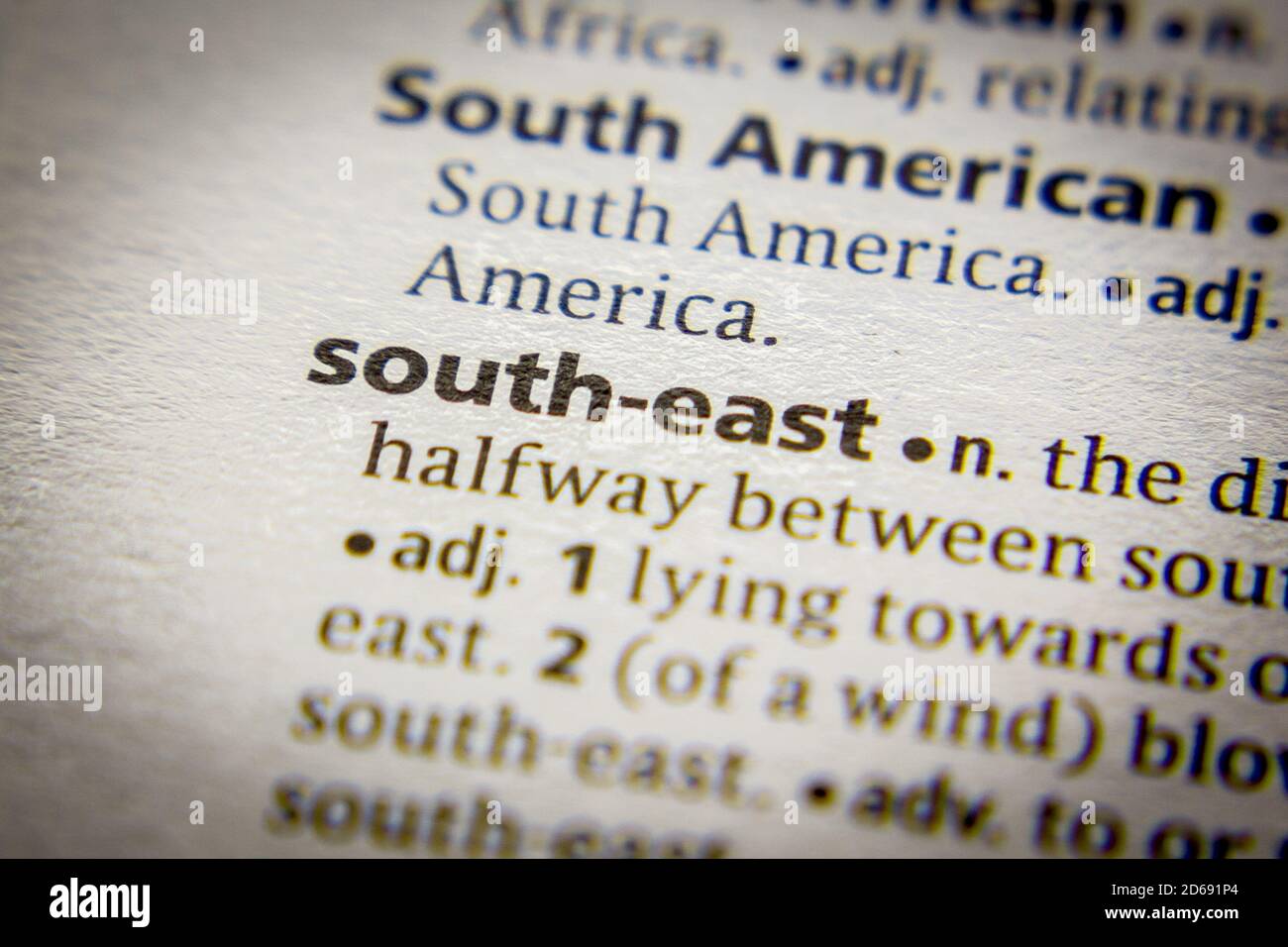 Word or phrase South-east in a dictionary Stock Photo - Alamy