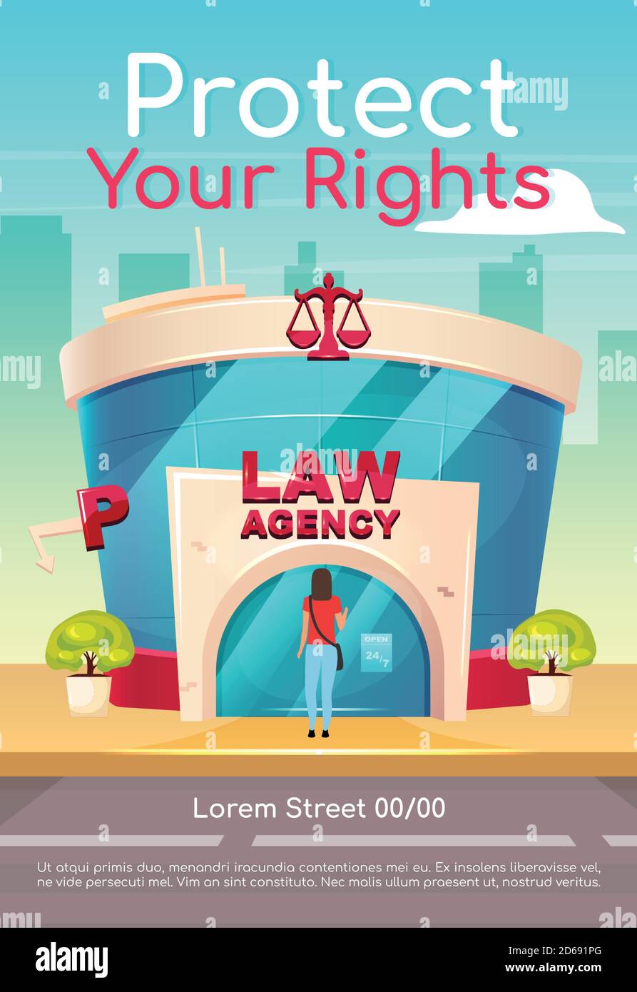 Protect your rights poster flat vector template Stock Vector Image ...