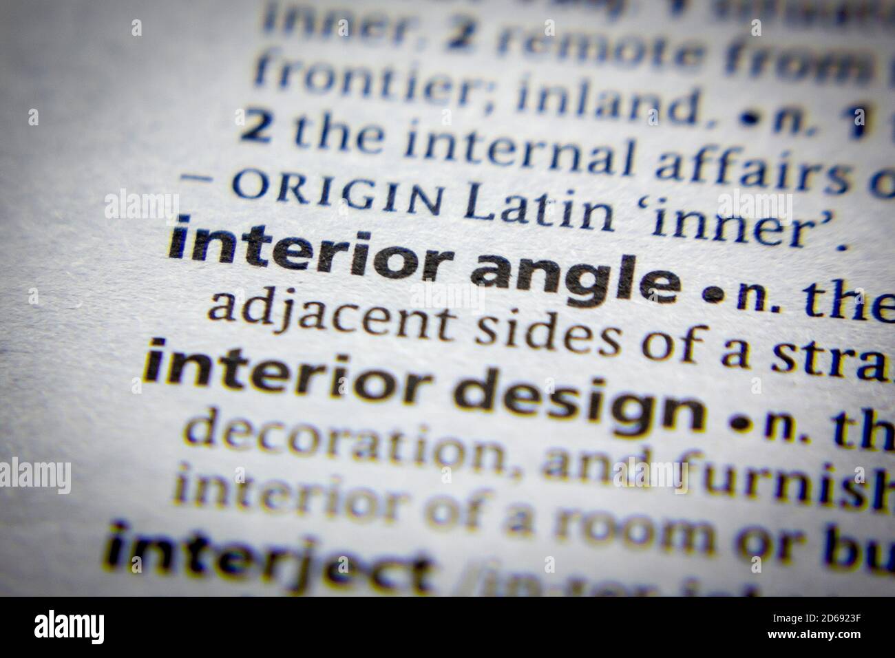 Word or phrase Interior angle in a dictionary Stock Photo - Alamy