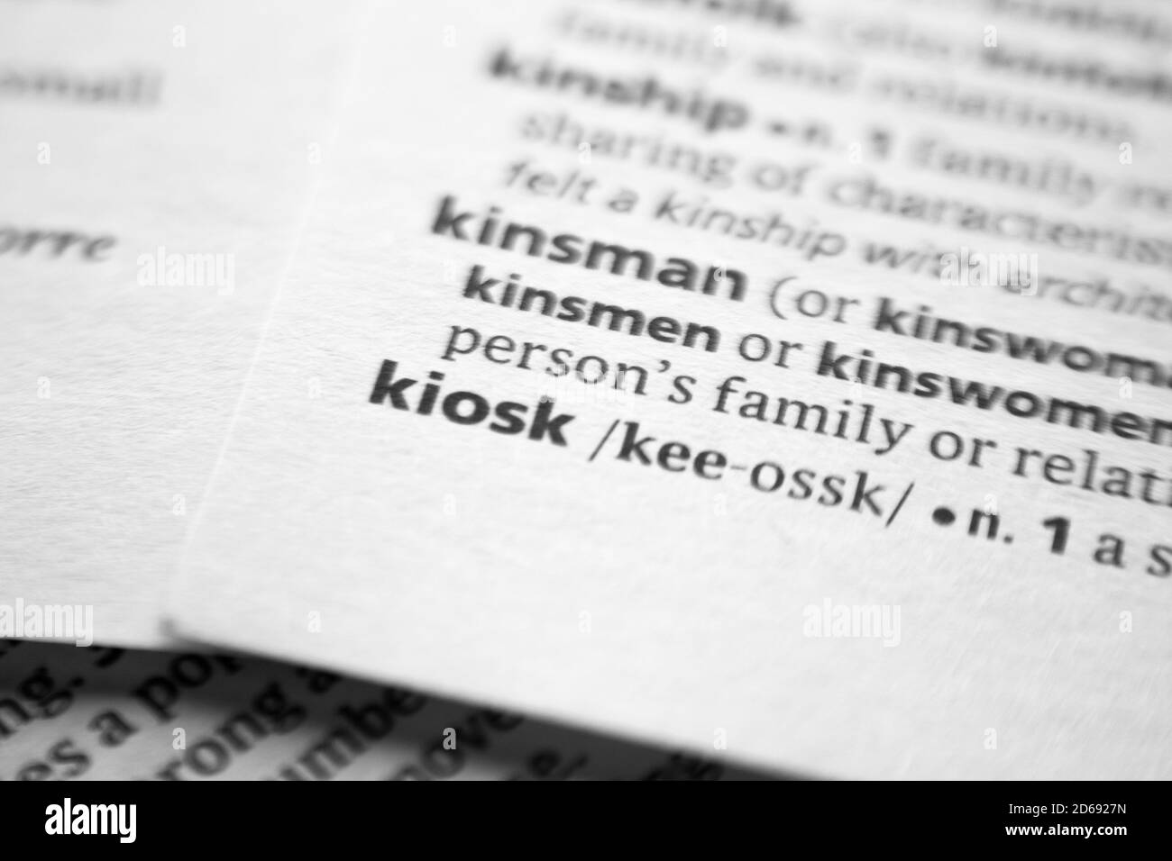 Word or phrase Kiosk in a dictionary Stock Photo - Alamy
