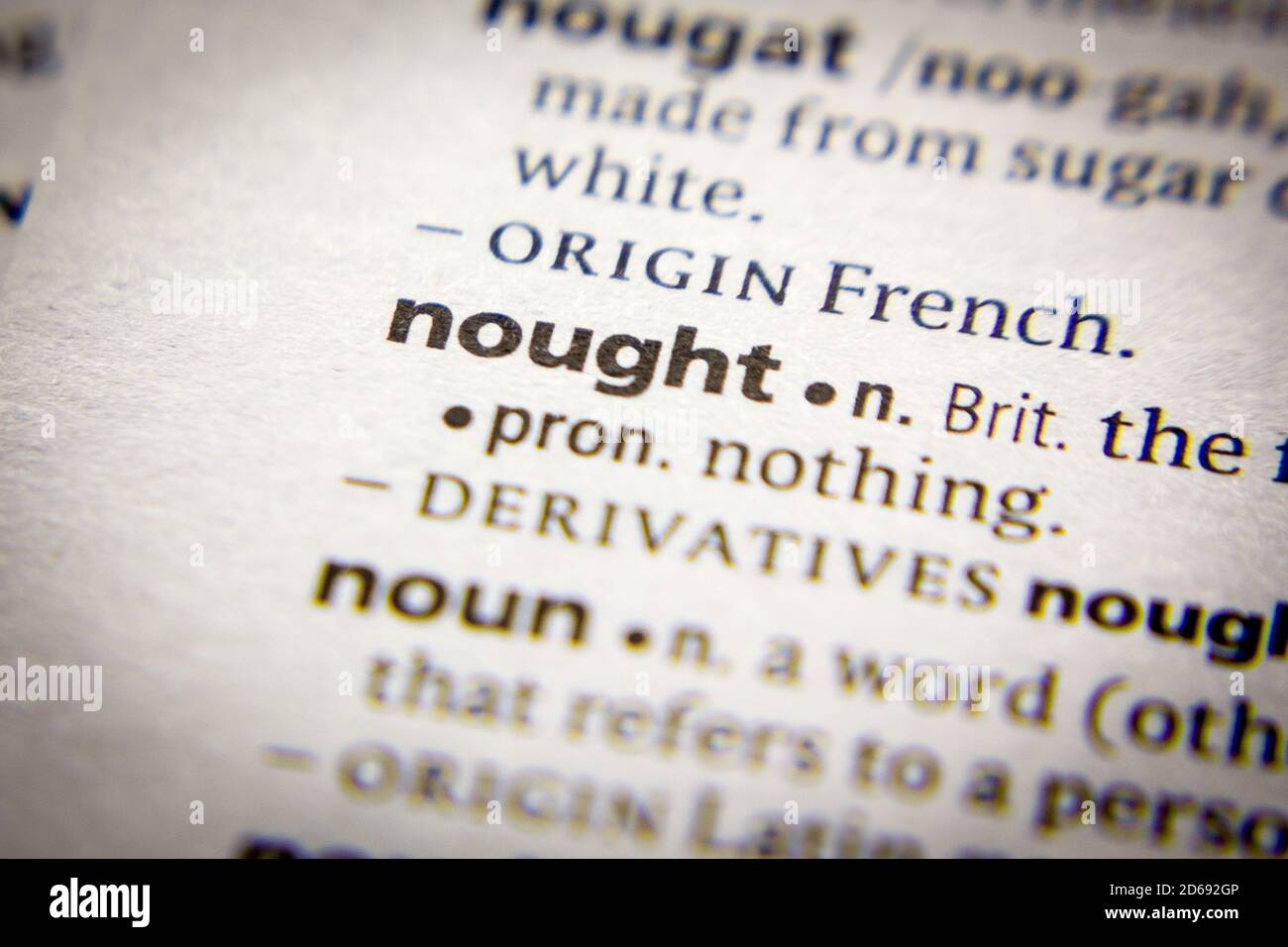 Word or phrase Nought in a dictionary Stock Photo - Alamy