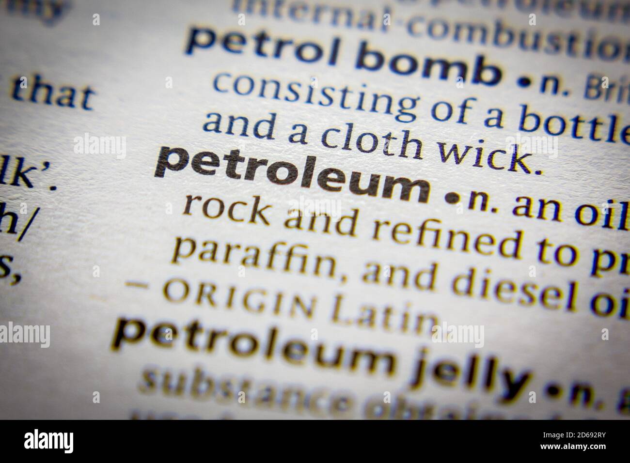 Word or phrase Petroleum in a dictionary Stock Photo - Alamy