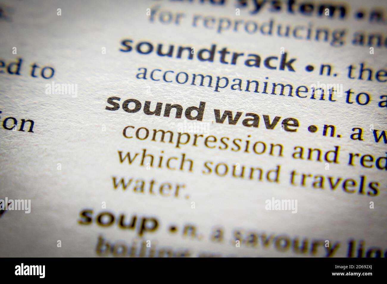 Word or phrase Sound wave in a dictionary Stock Photo - Alamy