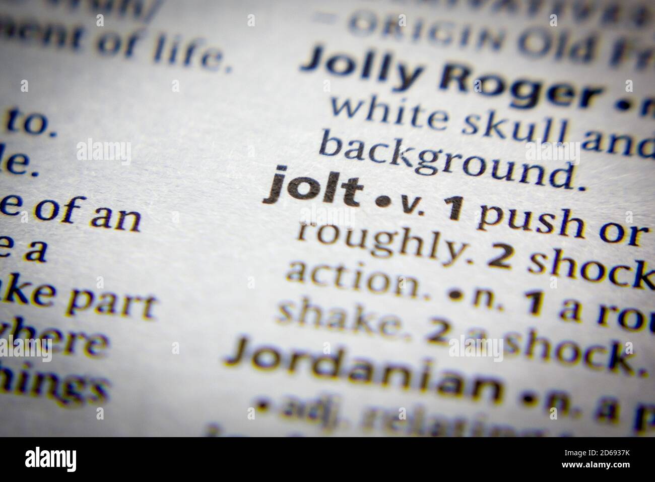 Word or phrase Jolt in a dictionary Stock Photo - Alamy