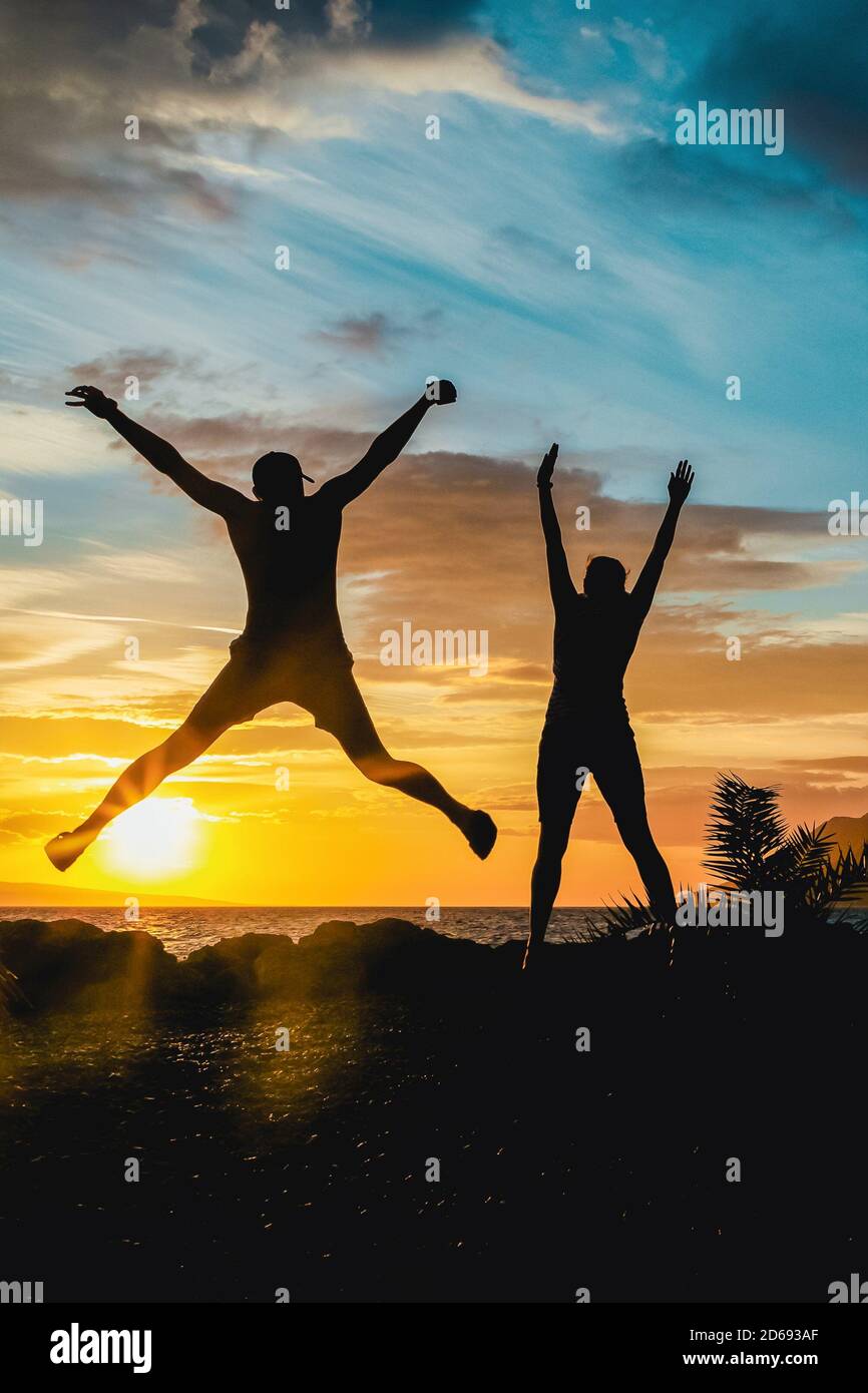 Joyful couple having fun beach hi-res stock photography and images - Alamy
