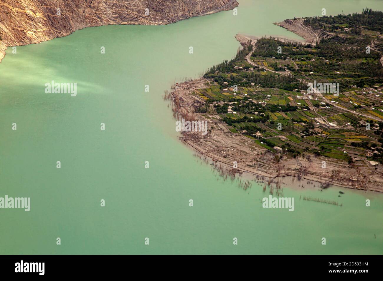 aerial view of atabad lake , hunza , gilgit Baltistan , northern areas ...