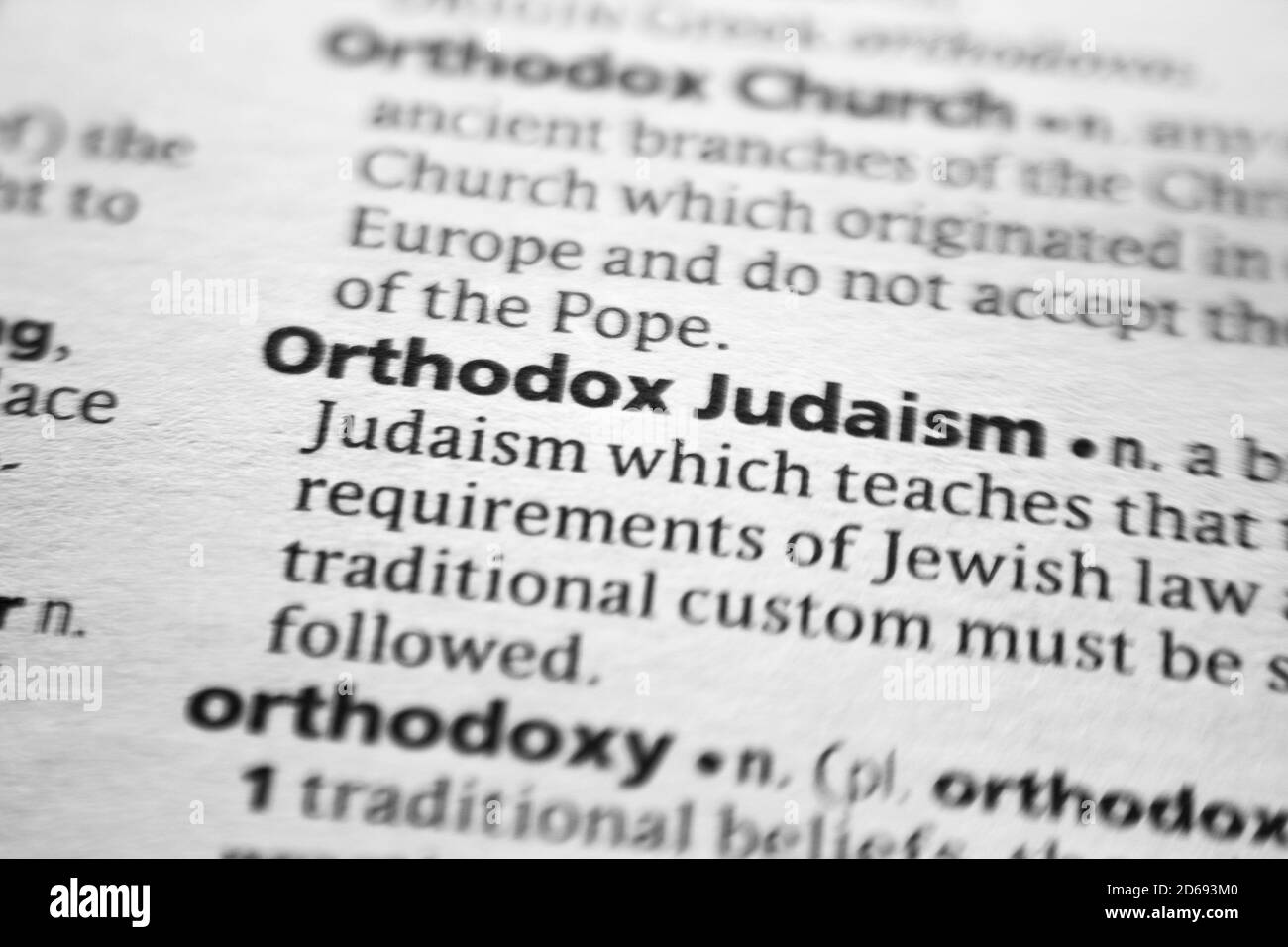 Word or phrase Orthodox Judaism in a dictionary Stock Photo - Alamy
