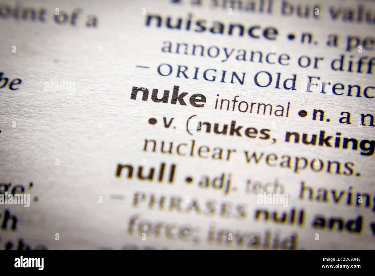 Word or phrase Nuke in a dictionary Stock Photo - Alamy