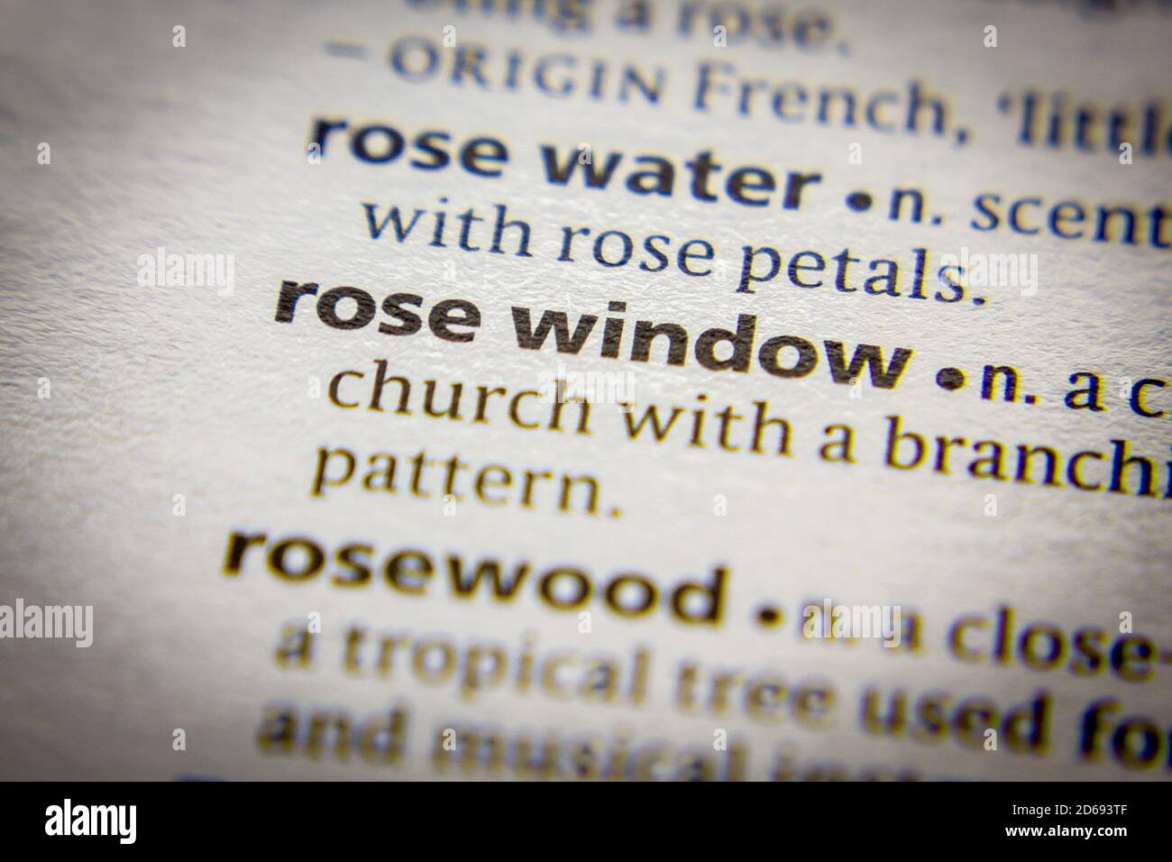Word or phrase Rose window in a dictionary Stock Photo - Alamy