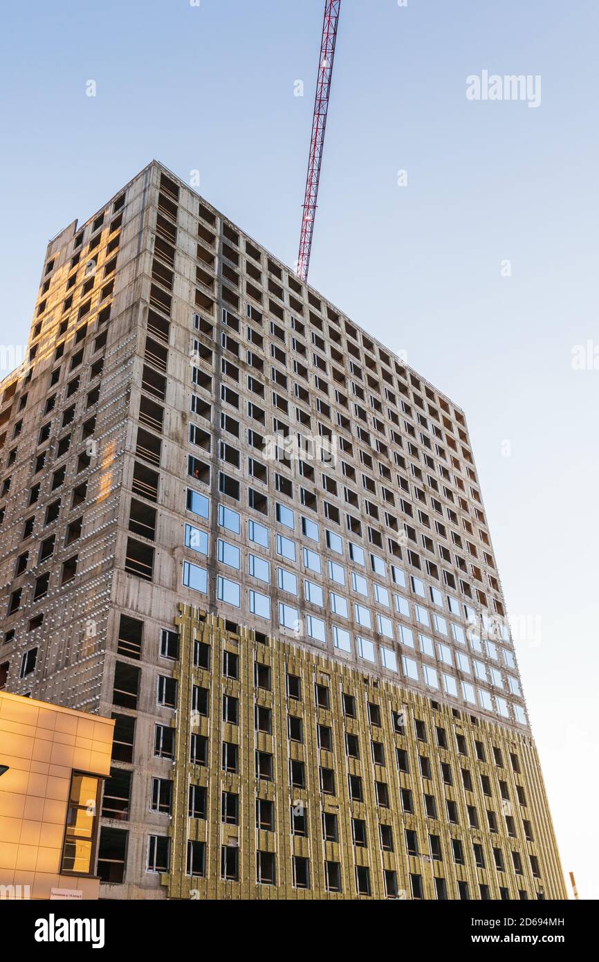 Construction building in the style of modern architecture high-tech ...