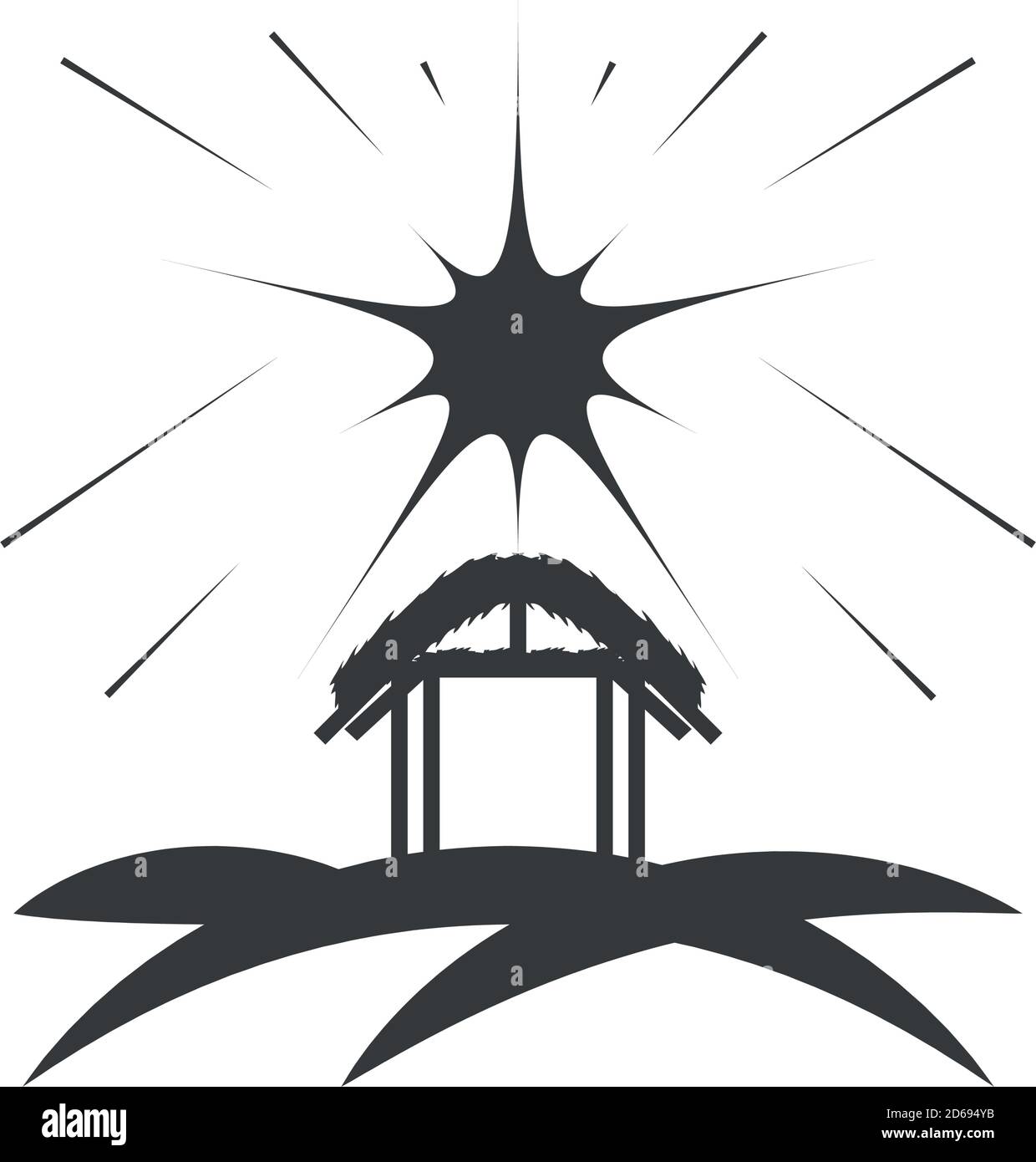 nativity, stable with star in the sky, traditional celebration ...