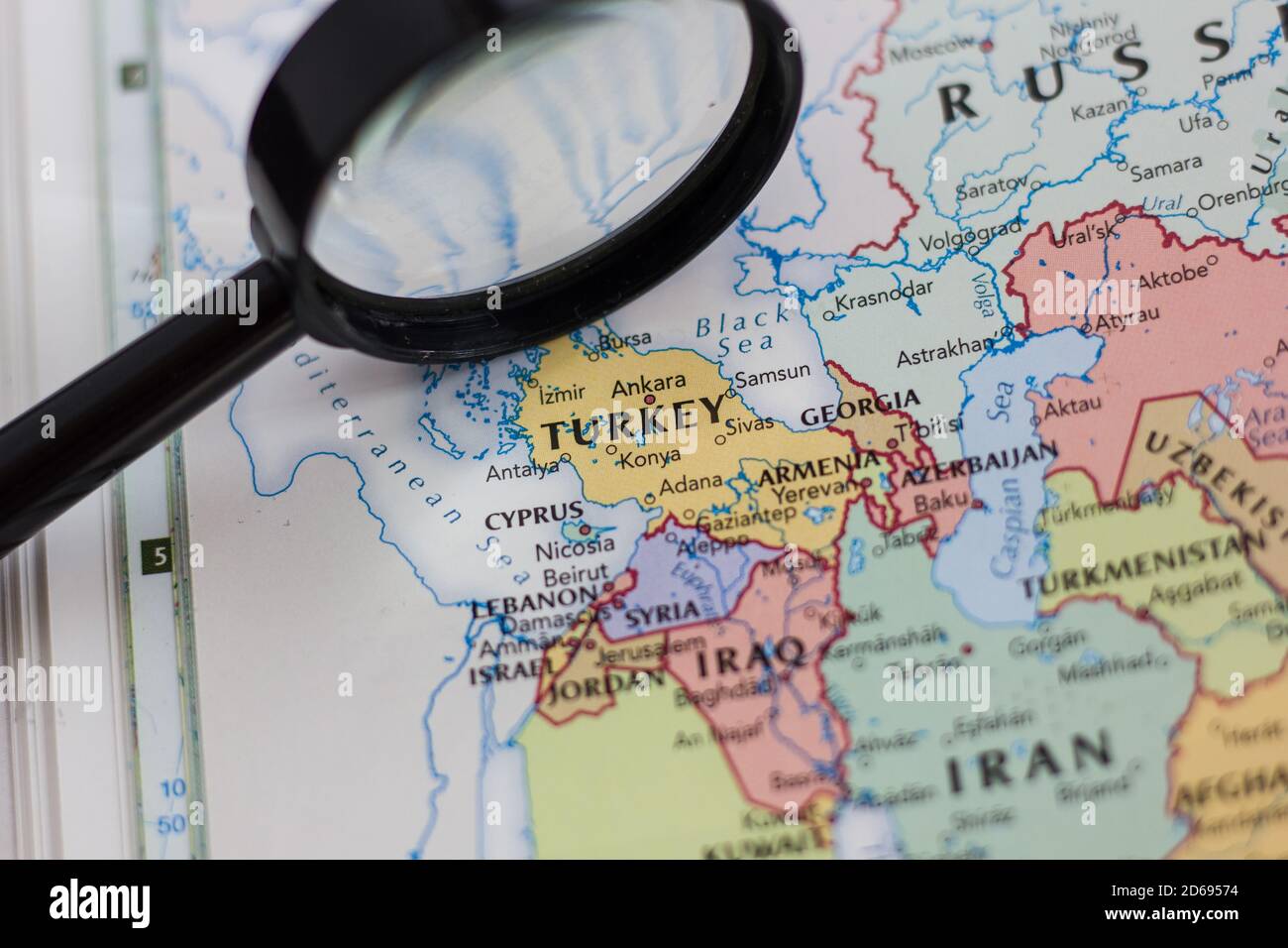 Turkey on the map of the world or atlas Stock Photo - Alamy