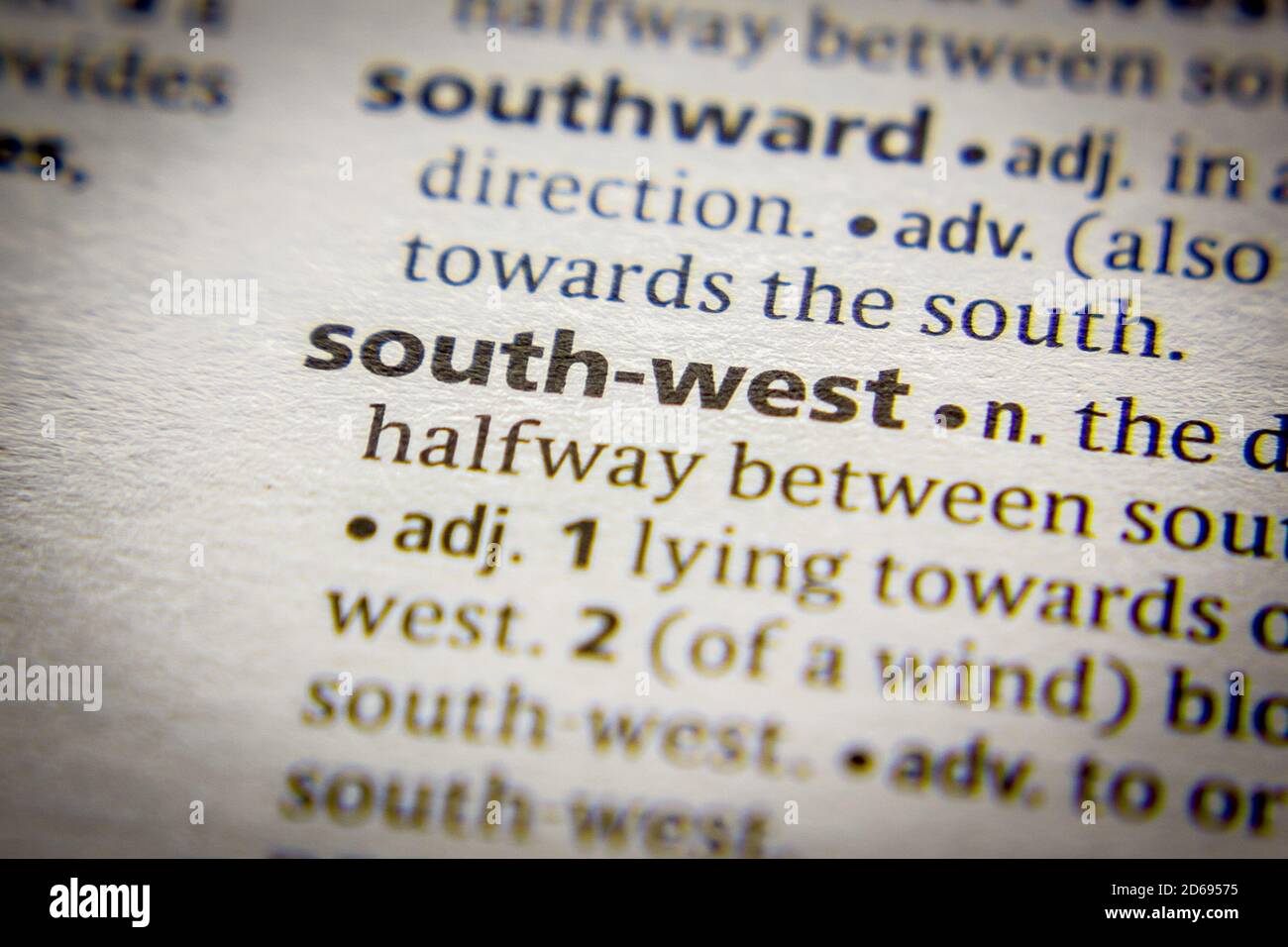 Word or phrase South-west in a dictionary Stock Photo - Alamy