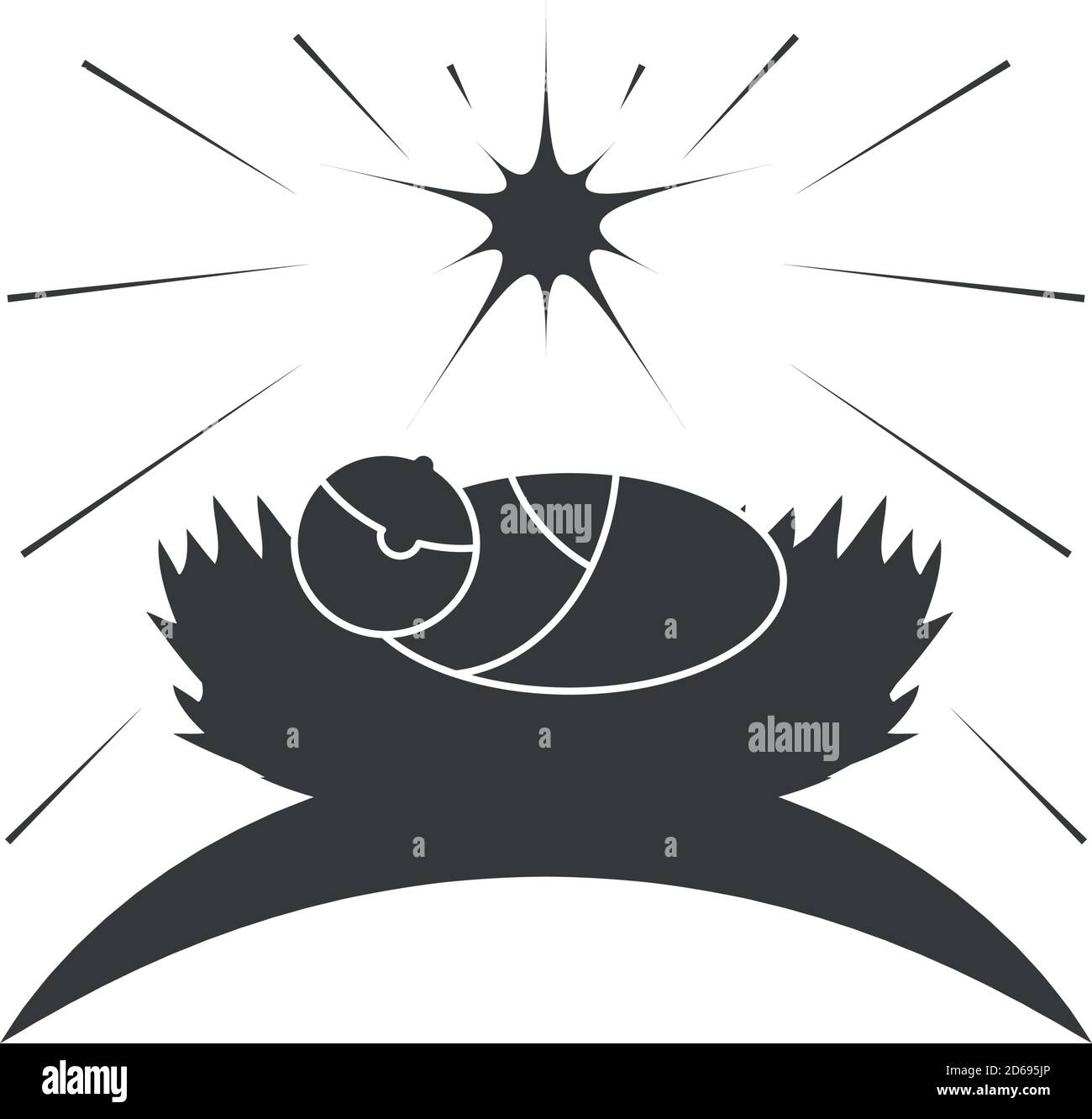 nativity, holy baby in the crib with star, traditional celebration ...