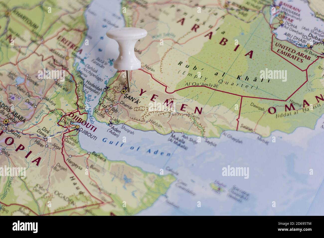 Yemen on the map of the world or atlas Stock Photo - Alamy