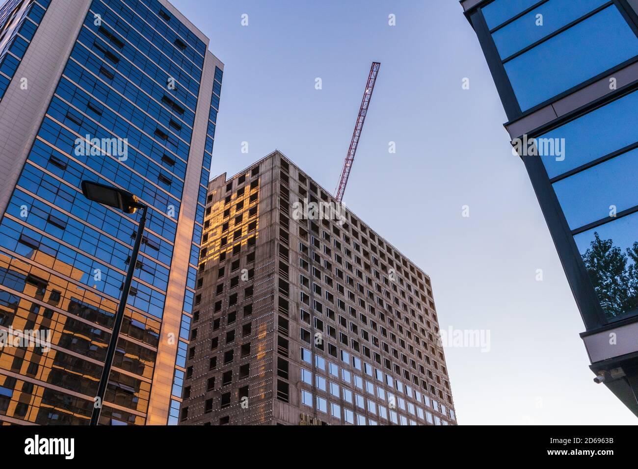 Construction building in the style of modern architecture high-tech ...